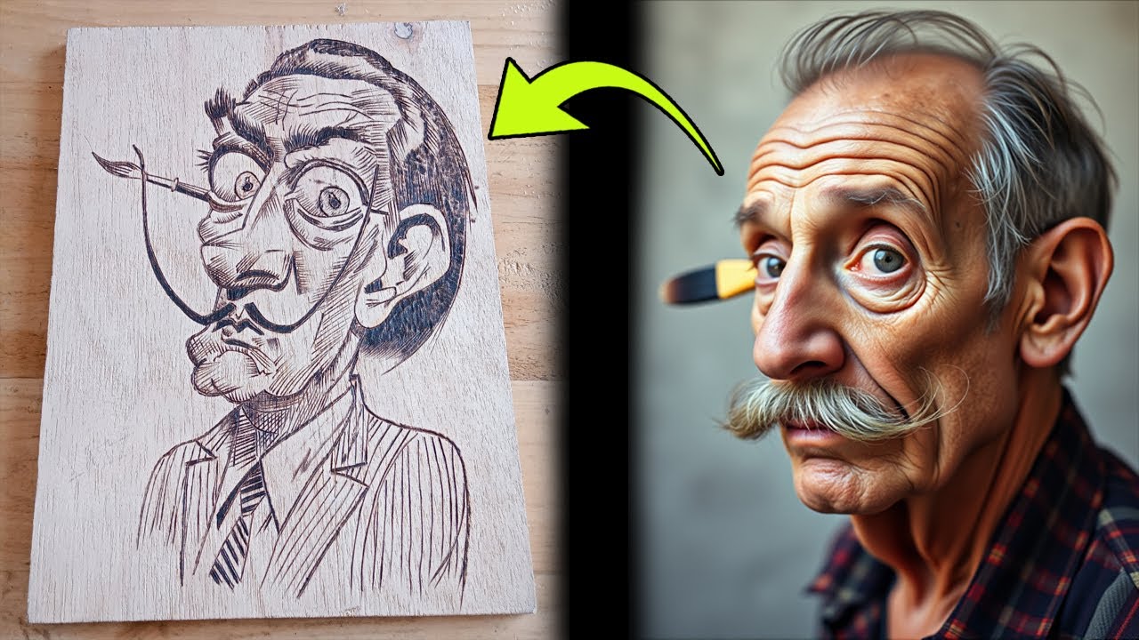 Old Man Wood Burn Art | Pyrocraft Artist - YouTube
