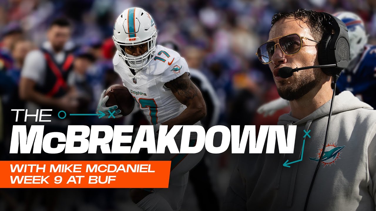 Mike McDaniel rewinds the tape on TWO BIG CATCHES from Jaylen Waddle l ...