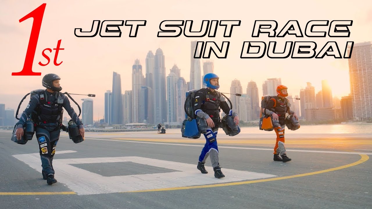 Dubai Jet Suit Race: 1st Jet Race - YouTube
