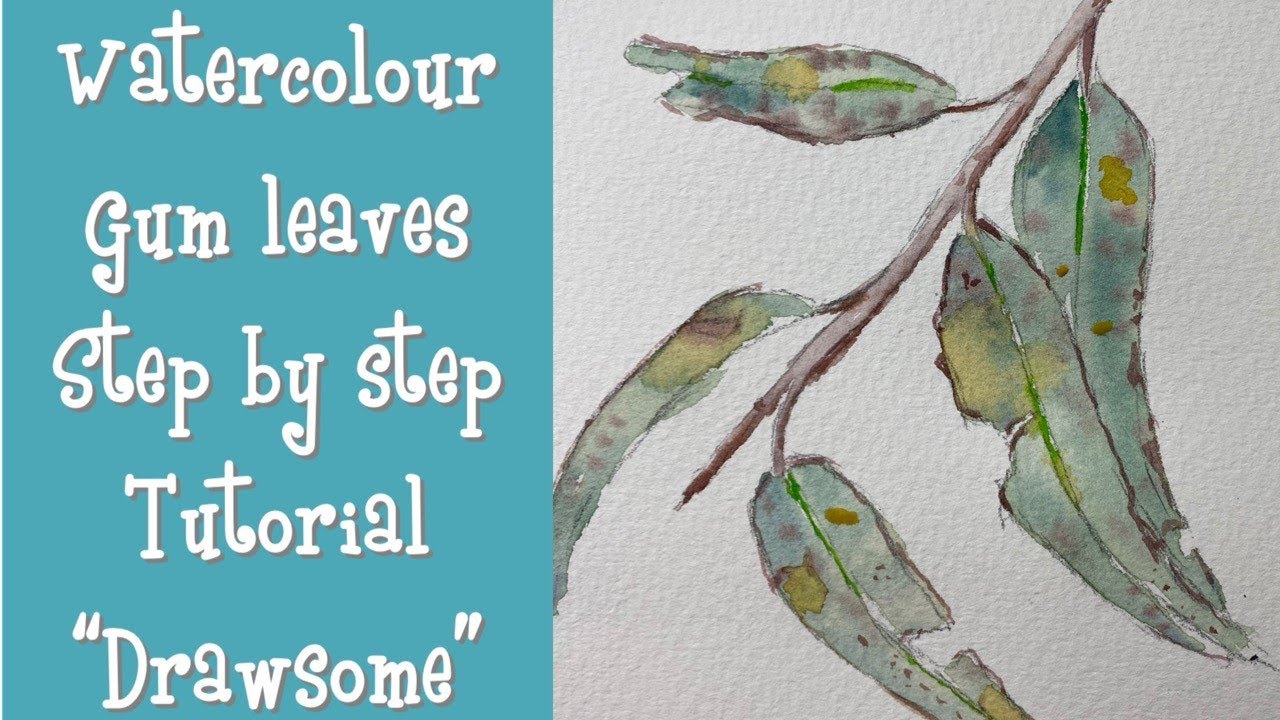 Watercolour Gum Leaves Step By Step Tutorial drawsome YouTube watercolour-gum-leaves-step-by-step-tutorial-drawsome-youtube