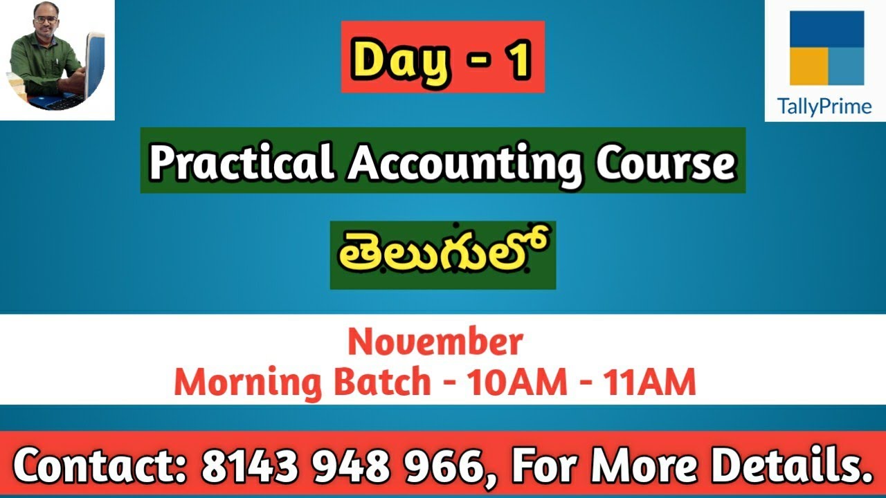Day - 1 Nov - Morning Batch. @tallydigitalguru - YouTube