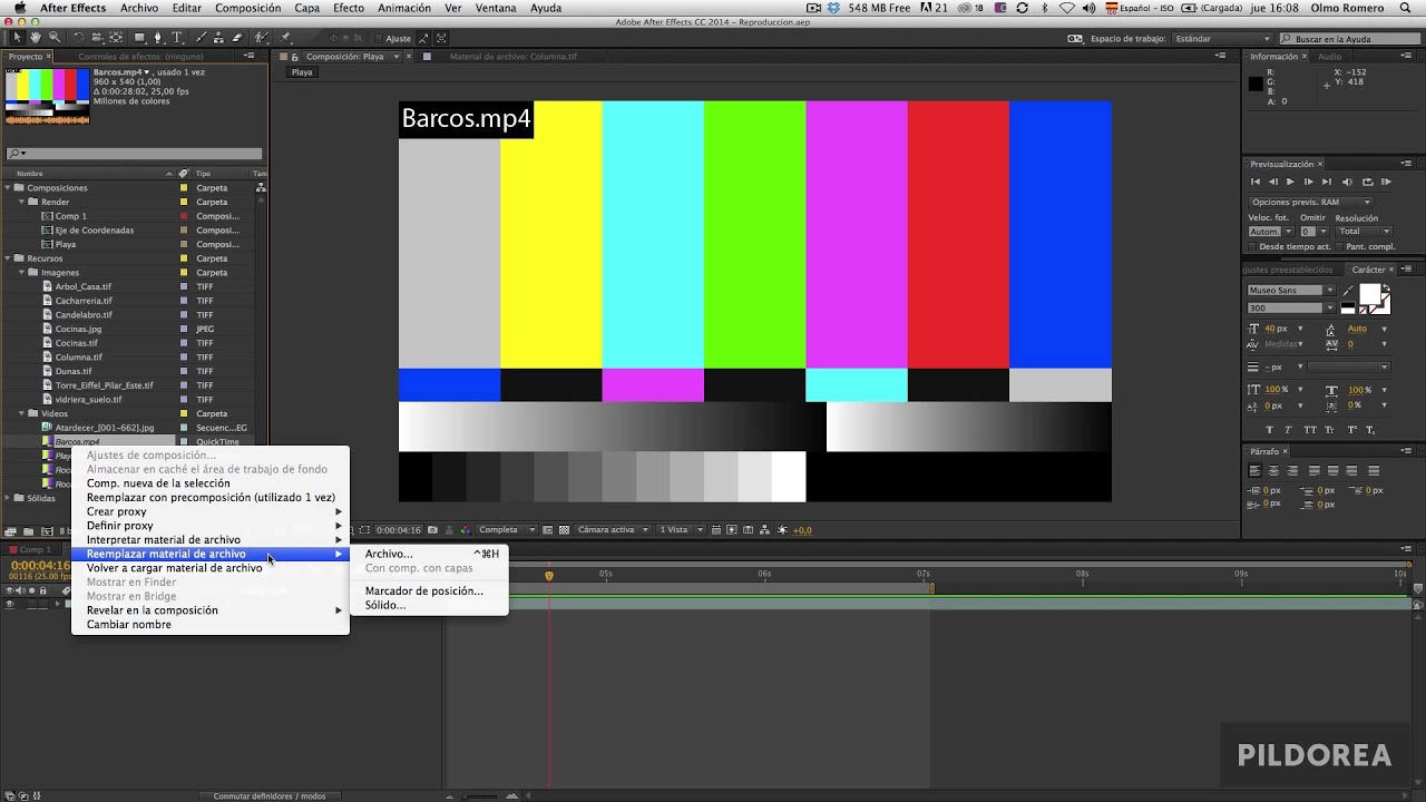 After Effects en español. Cómo reconectar archivos | Pildorea.com - YouTube