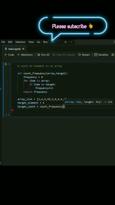 Frequency Of Element In Array Using Python Trending Coding Interviewtips Pythontutorial