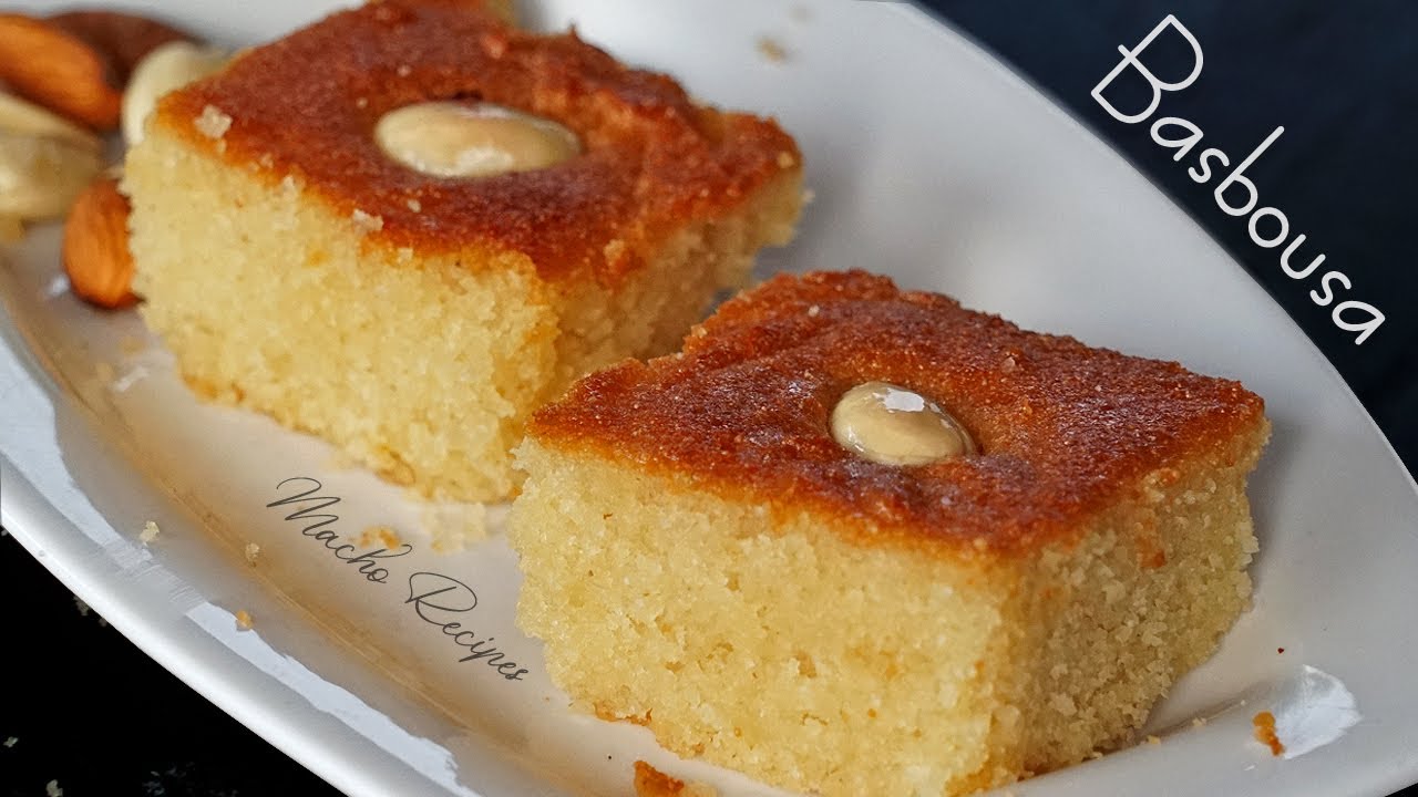 Basbousa Recipe | Middle Eastern Dessert | Turkish cake | semolina cake ...