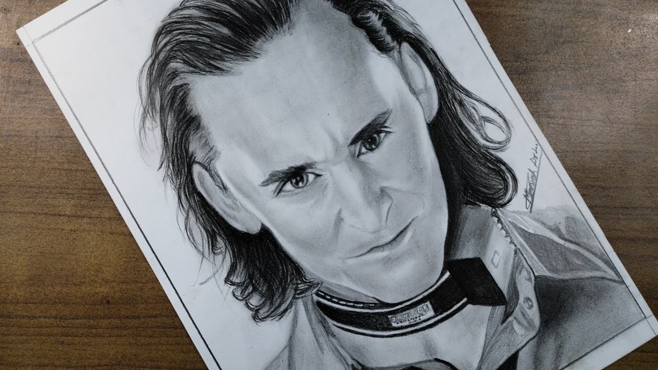 Loki drawing ll Loki sketch realistic ll Monish Art Book - YouTube