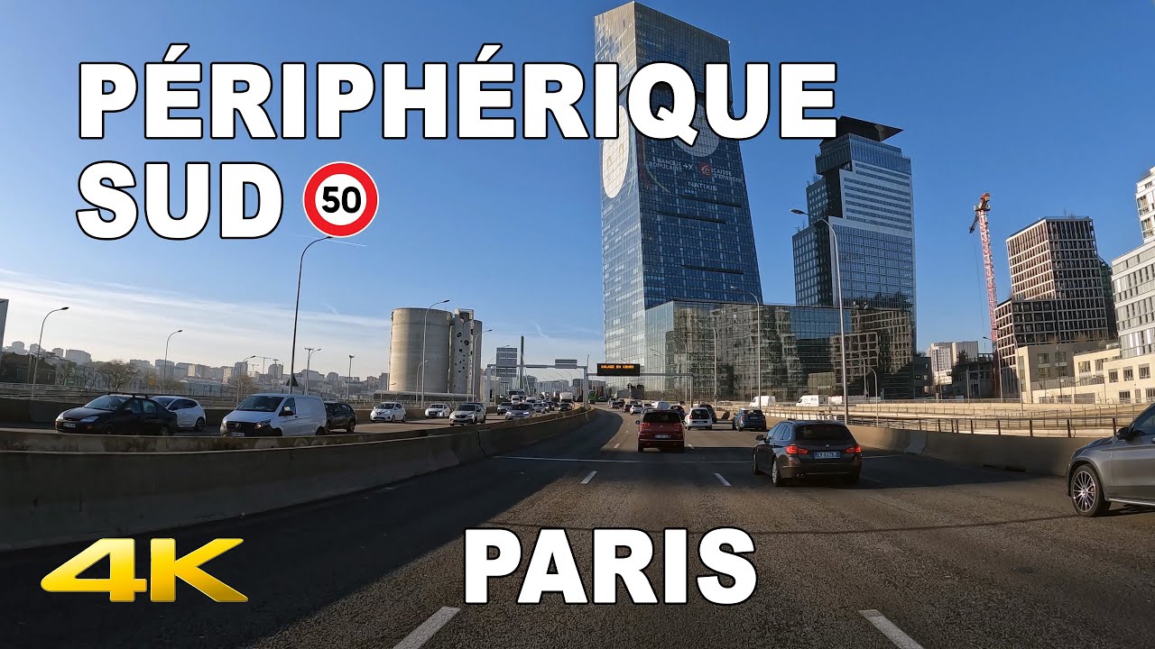🇫🇷 PARIS | Périphérique SUD 50 Km/h | South ring road of PARIS | 4K ...
