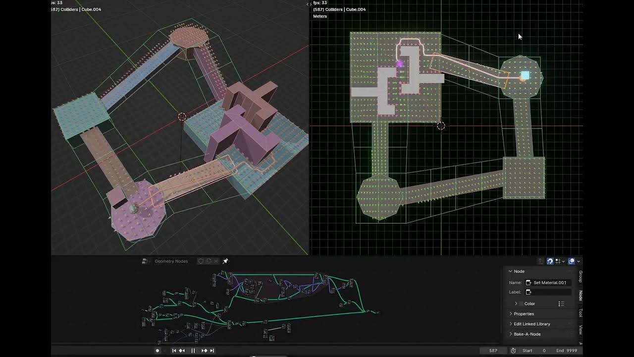 pathfinding in geometry nodes - YouTube