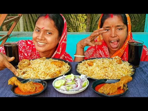 biryani chicken chap cold drinks & salad eating challenging video ...