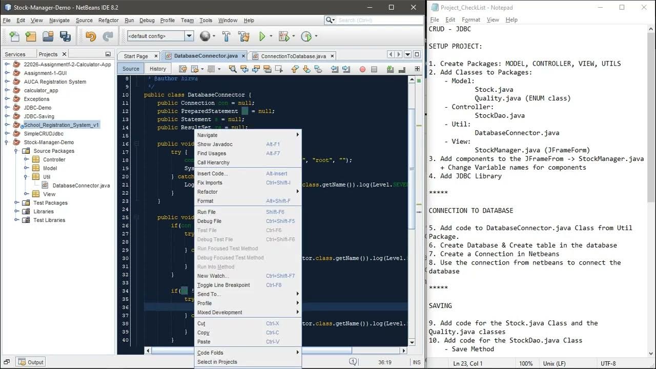 Stock Manager Demo to perform CRUD with JDBC - Part 1 - YouTube