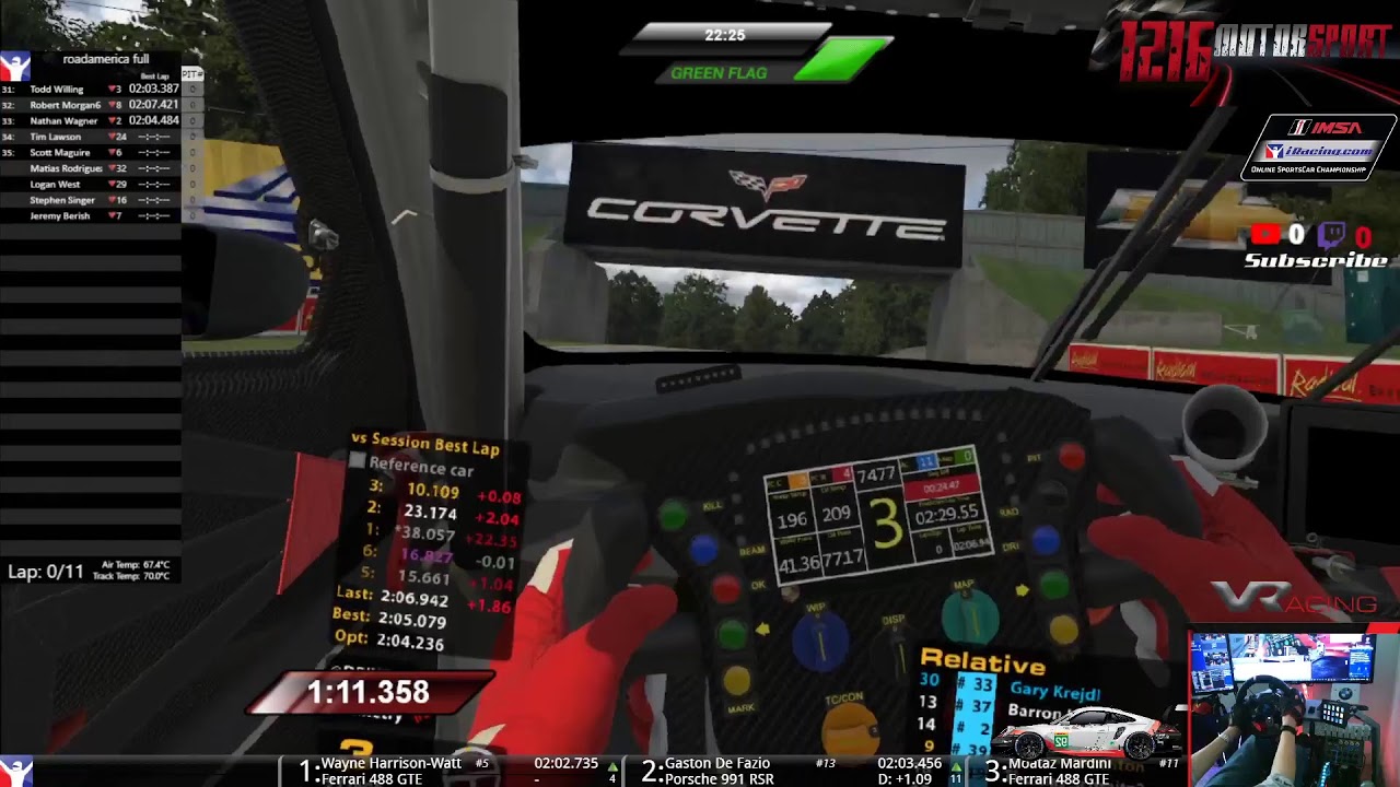 IMSA Championship iRacing LIVE VR Road America Sim Racing March 2020 ...