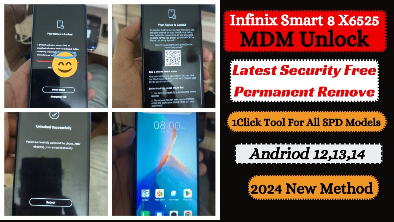 Infinix Smart 8 X6525 MDM Remove Permanently Free 1Click Tool |All Tecno infinix SPD MDM Remove ...