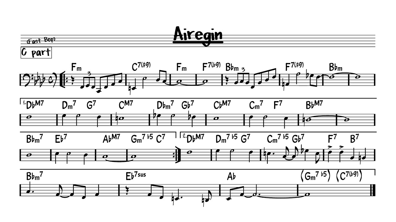 Airegin - Play along - C bass version - YouTube