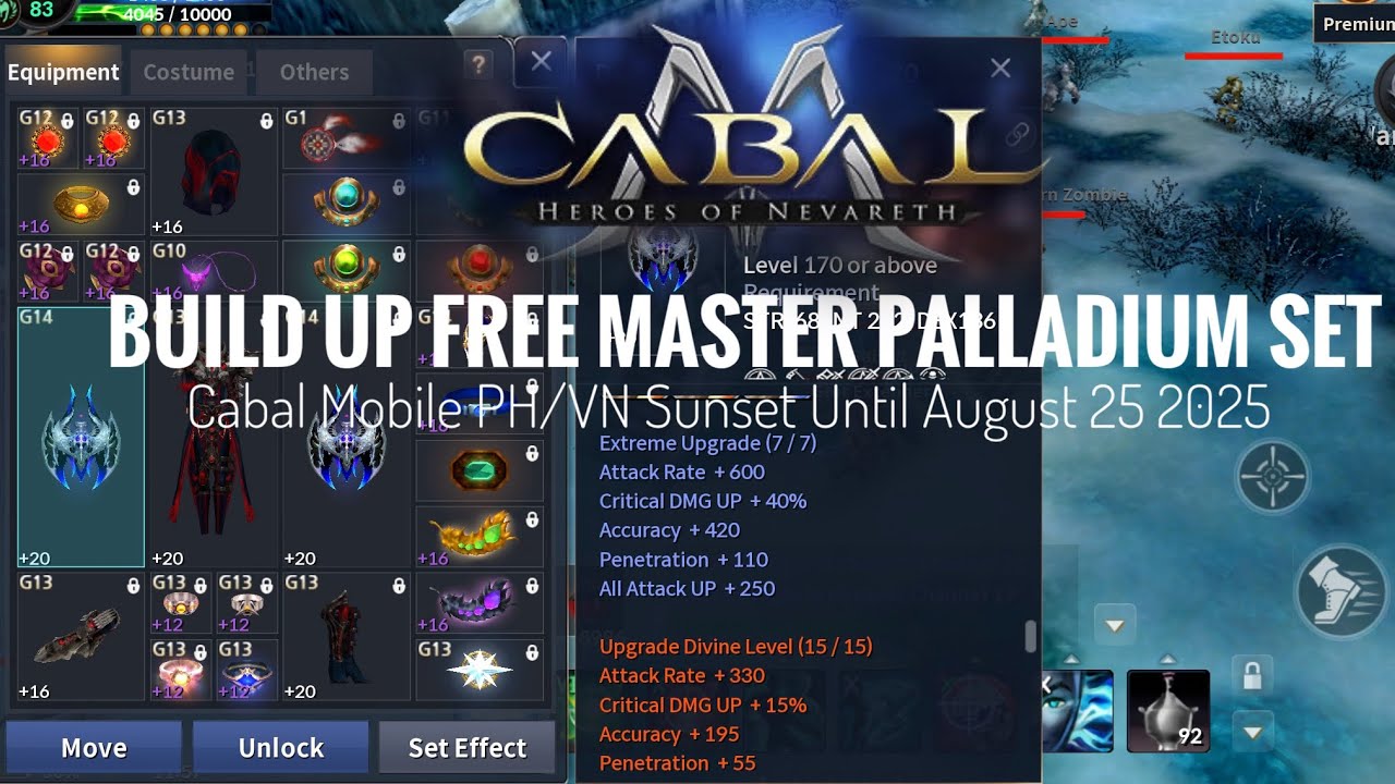 Cabal Mobile PH/VN - build up master palladium set/Demonite orb UE7/DU ...