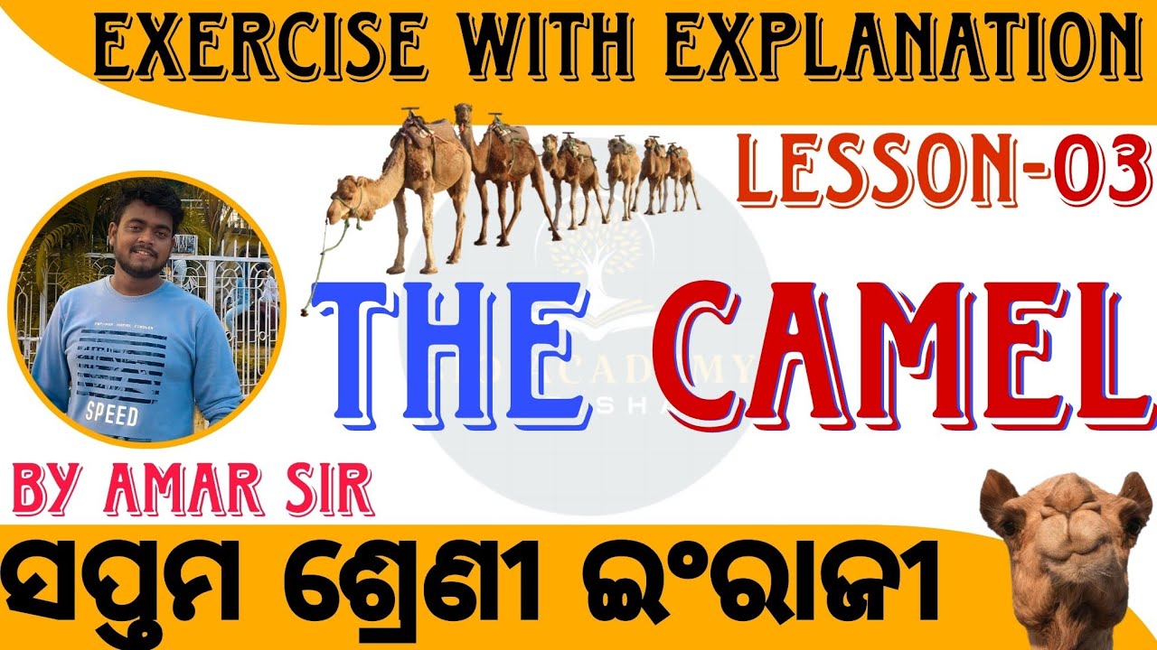 CLASS 7TH ENGLISH//THE CAMEL//LESSON -03//BIO ACADEMY ODISHA// - YouTube