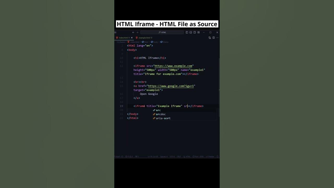 Embedding Html Files With Iframe Src Attribute Htmlintroduction Codewithmayur Youtube