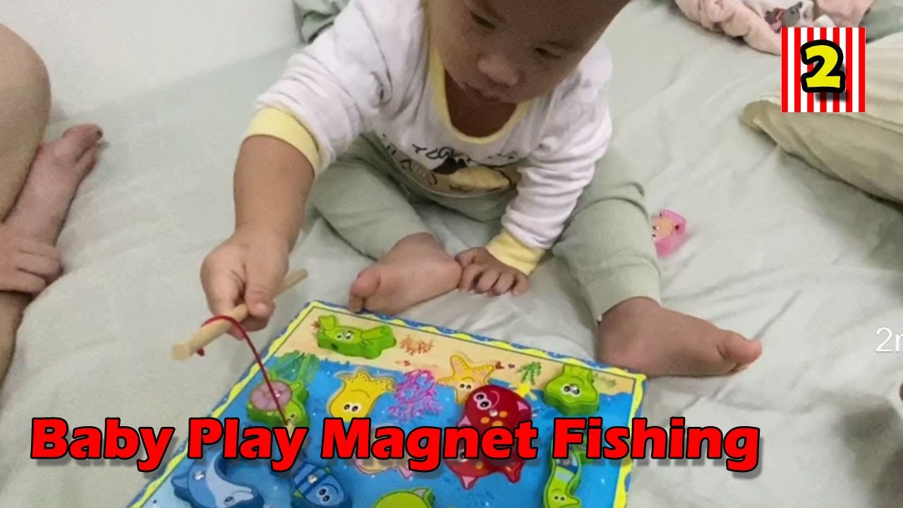 Baby Kids Play Magnet Fishing Simple and Happy - YouTube