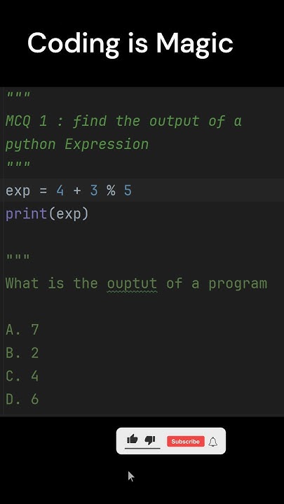 Python Tricks || Python MCQ Question 1 || Logical python interview questions - YouTube