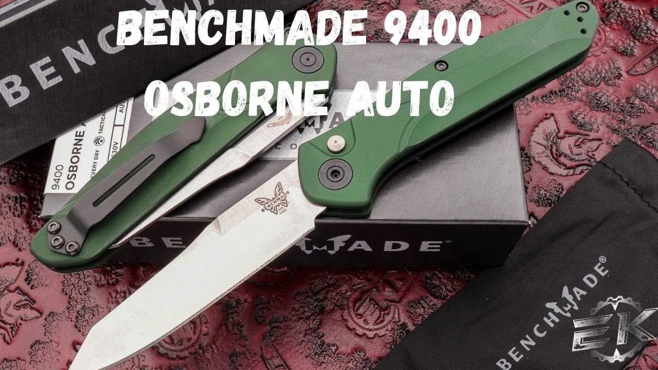 Benchmade Knives 9400 Osborne Auto Green Switchblade Knife - YouTube