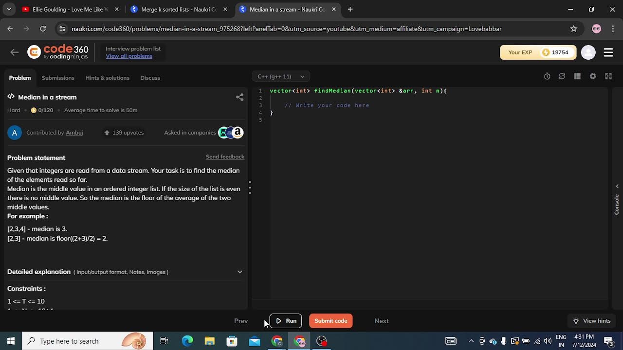 Day 41 | Hard 75 | Slot 1 | Code ToGetHer | 10:00-12:00 | C++ | Heaps Practice - YouTube