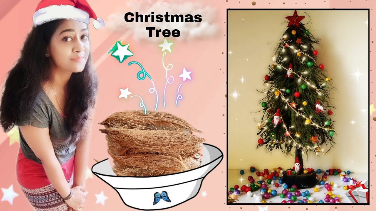 Christmas tree making from coconut husk/Christmas tree making/Christmas ...