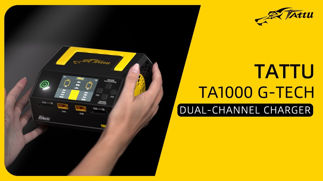 Tattu TA1000 G-Tech Dual-Channel Charger for Industry Drone - YouTube