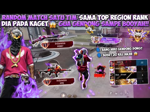 MAIN RANDOM MATCH MALAH SATU TIM SAMA TOP REGION RANK?!!DIA SAMPE MINTA GENDONG SAMPE BOOYAH😱