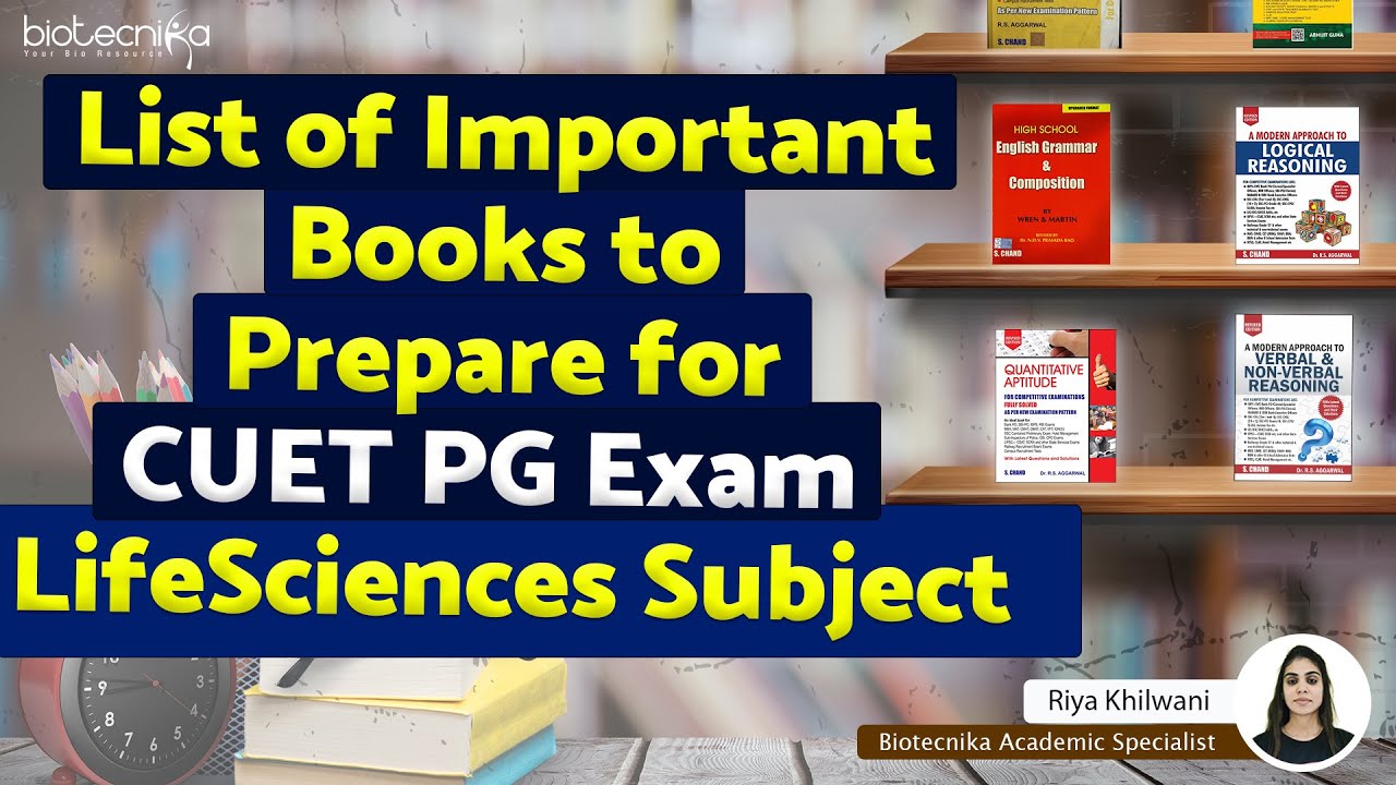 List of Important Books to Prepare for CUET PG Exam Life Sciences - YouTube