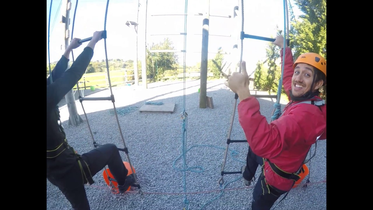 High Adventure Gladiator High Ropes Activity - YouTube