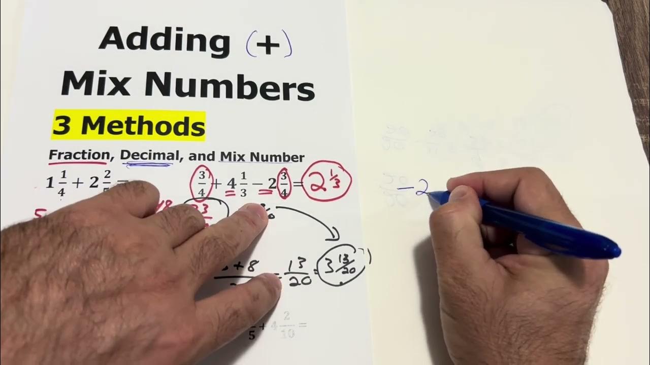 GED Math Lesson 11 / ☑️ How to Add Mix numbers | Three different ...