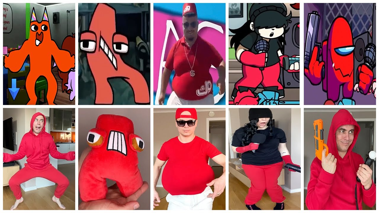 All Red Characters In Real Life FNF Compilation Part 2 - YouTube
