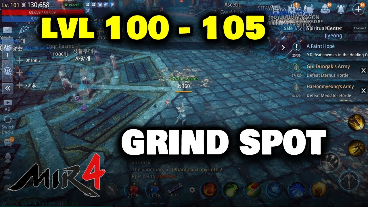 LVL 100-105 EXP/AFK Grind Spot - MIR4 (Tagalog) - YouTube