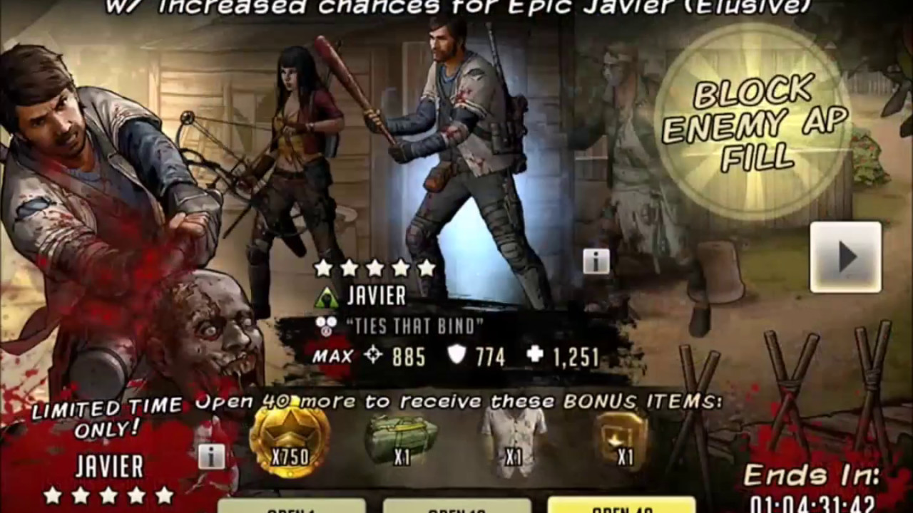 Walking Dead : Road to Survival - NEW EPIC TELLTALE JAVIER - HOME RUN ...