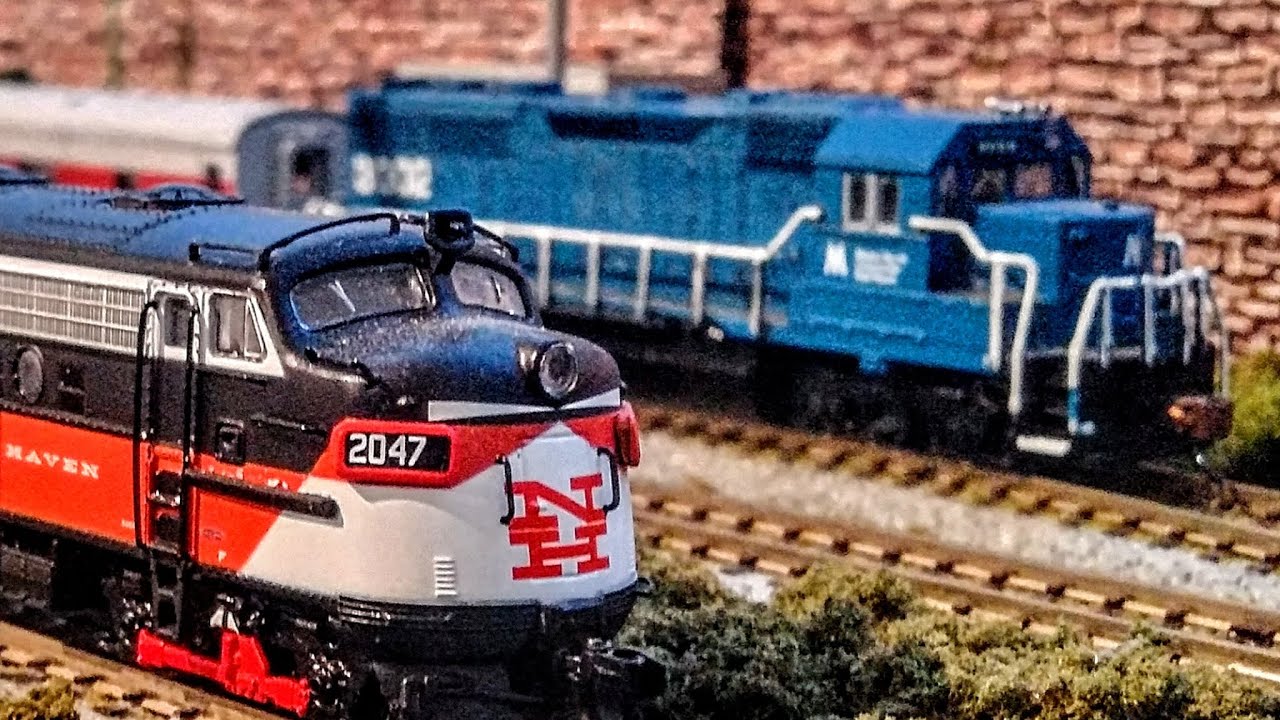 Amtrak, Metro-North, Conn.Dot trains! w Amtrak mow N scale. - YouTube