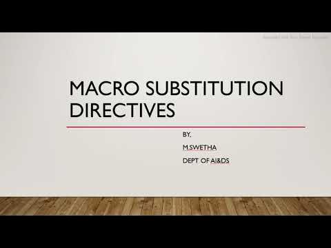 MACRO SUBSTITUTION DIRECTIVES - YouTube