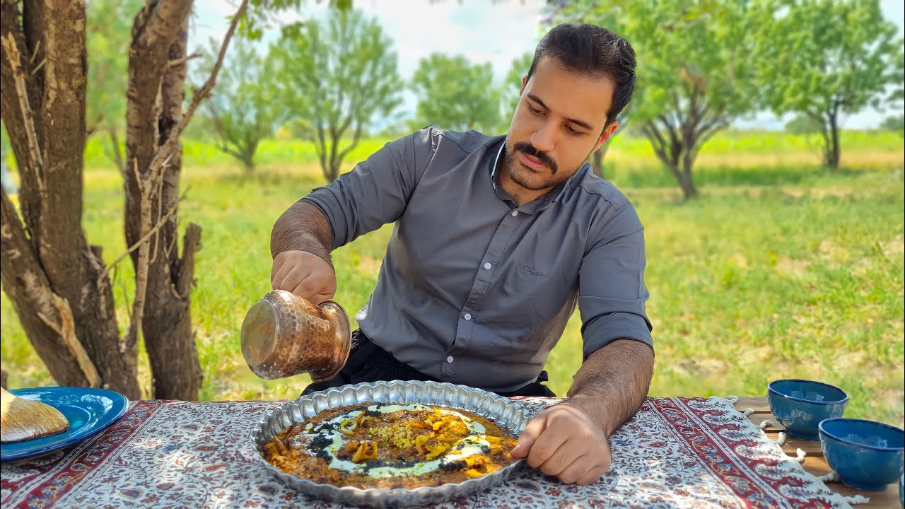 Famous and delicious Iranian food with simple things / Eggplant curd ...