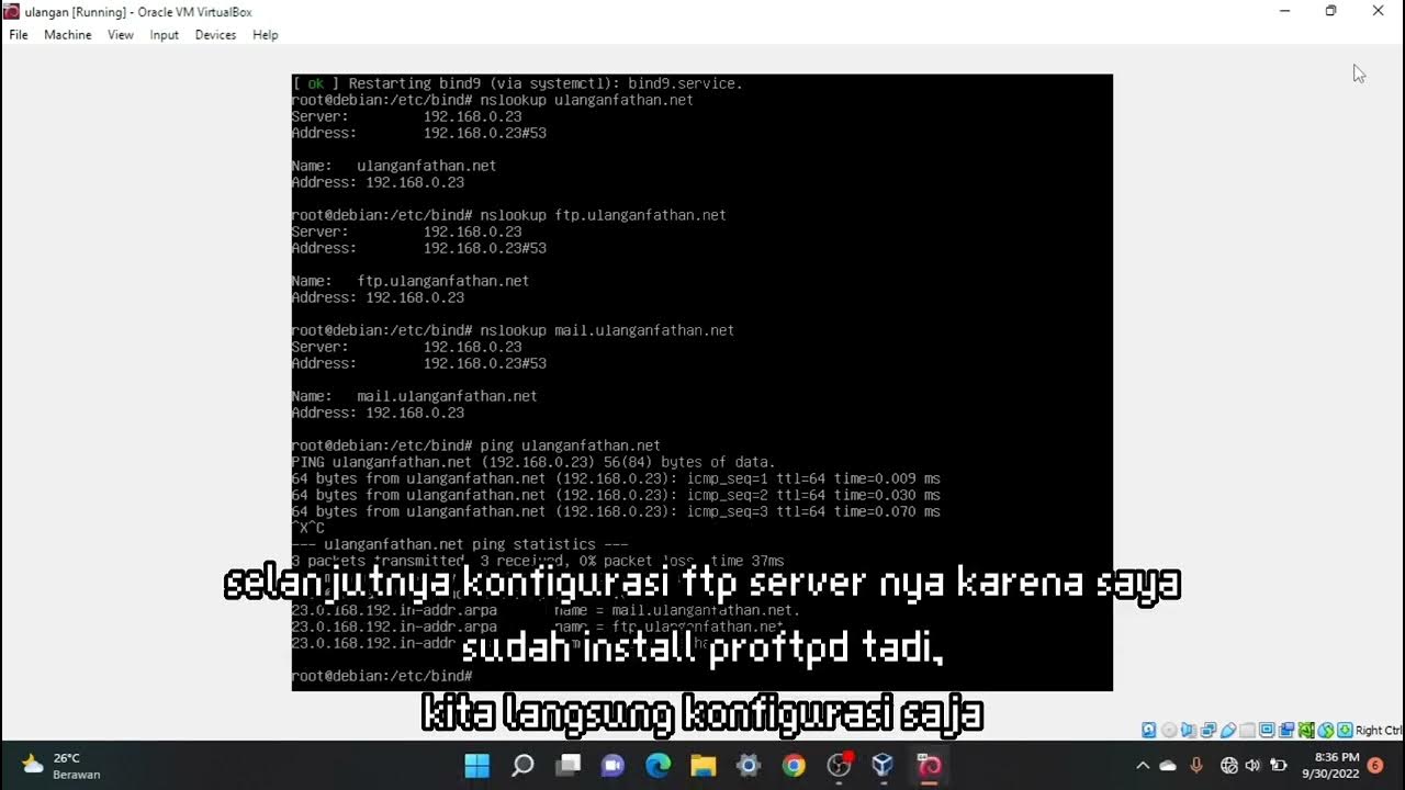 Konfigurasi DNS server dan FTP server - YouTube