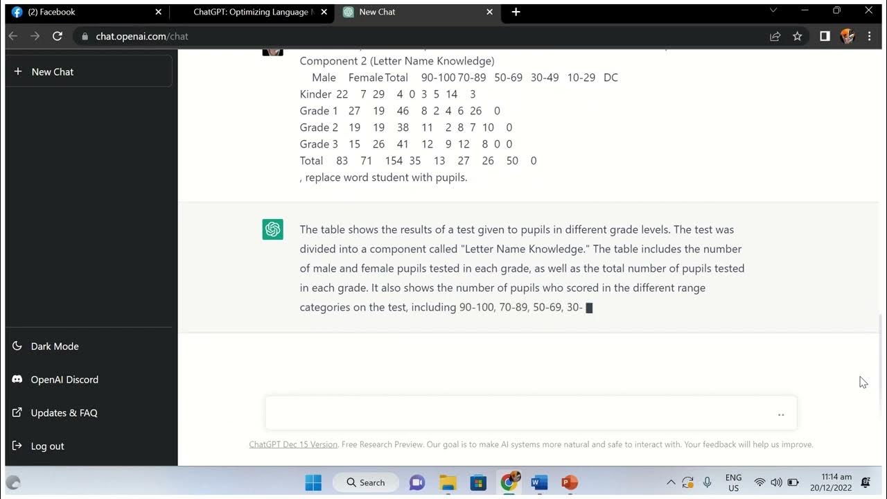 CHAT GPT TABLE INTERPRETATION - YouTube