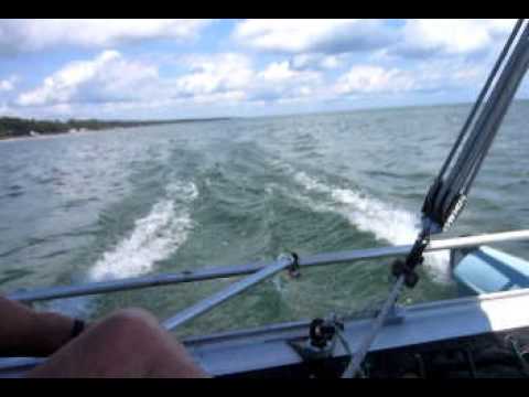 Prindle 16 sailboat catamaran on Lake Huron July 2013 Medium size - YouTube