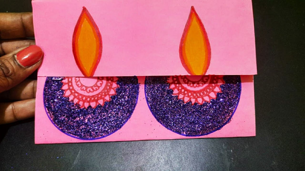 Happy Diwali Greeting Card 2021 || Deepavali Diya Decoration card ...