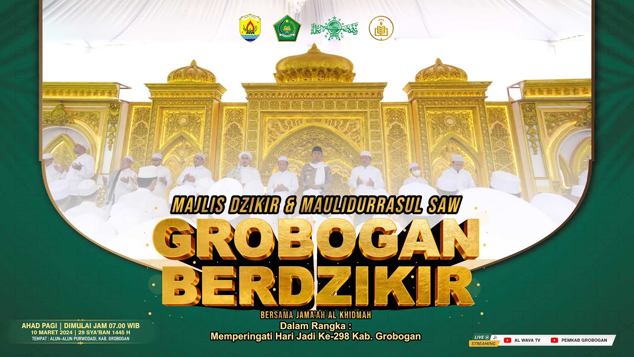 MAJLIS DZIKIR MAULIDURRASUL SAW & GROBOGAN BERDZIKIR MEMPERINGATI HARI ...