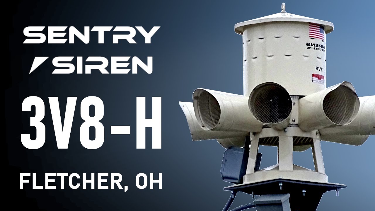 Sentry 3V8-H Tornado Siren Test - Full Attack - Fletcher, OH - YouTube