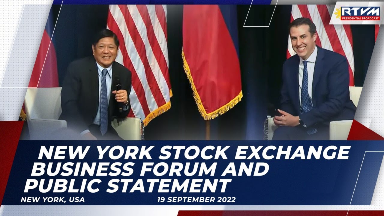 New York Stock Exchange Business Forum and Public Statement 9/19/2022 ...