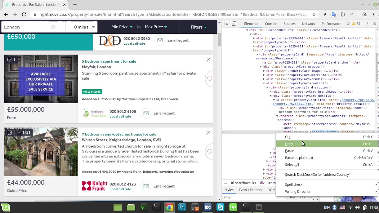 Real Estate property scraper in 1 LINE OF CODE using SCRAPY shell - YouTube