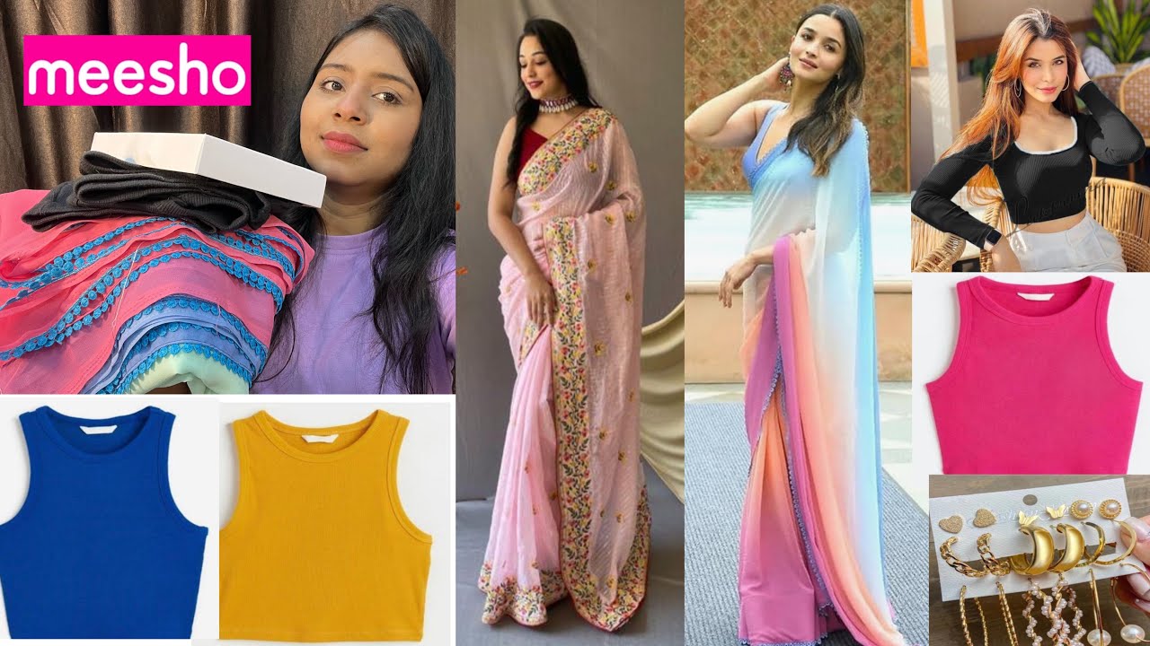 Meesho Saree,Tank Top & Jwellery Haul #meeshohaul#meeshofestivewearhaul ...