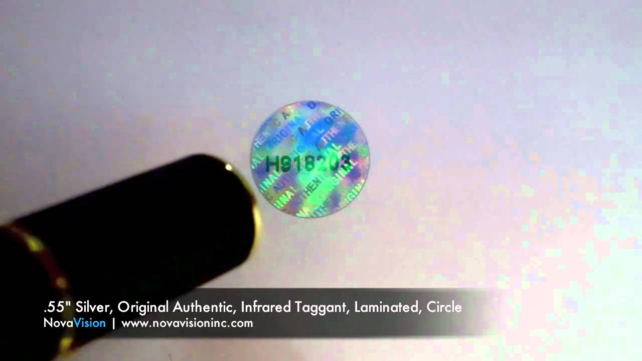 Hologram Sticker - .55" Silver, Original Authentic, Infrared Taggant ...