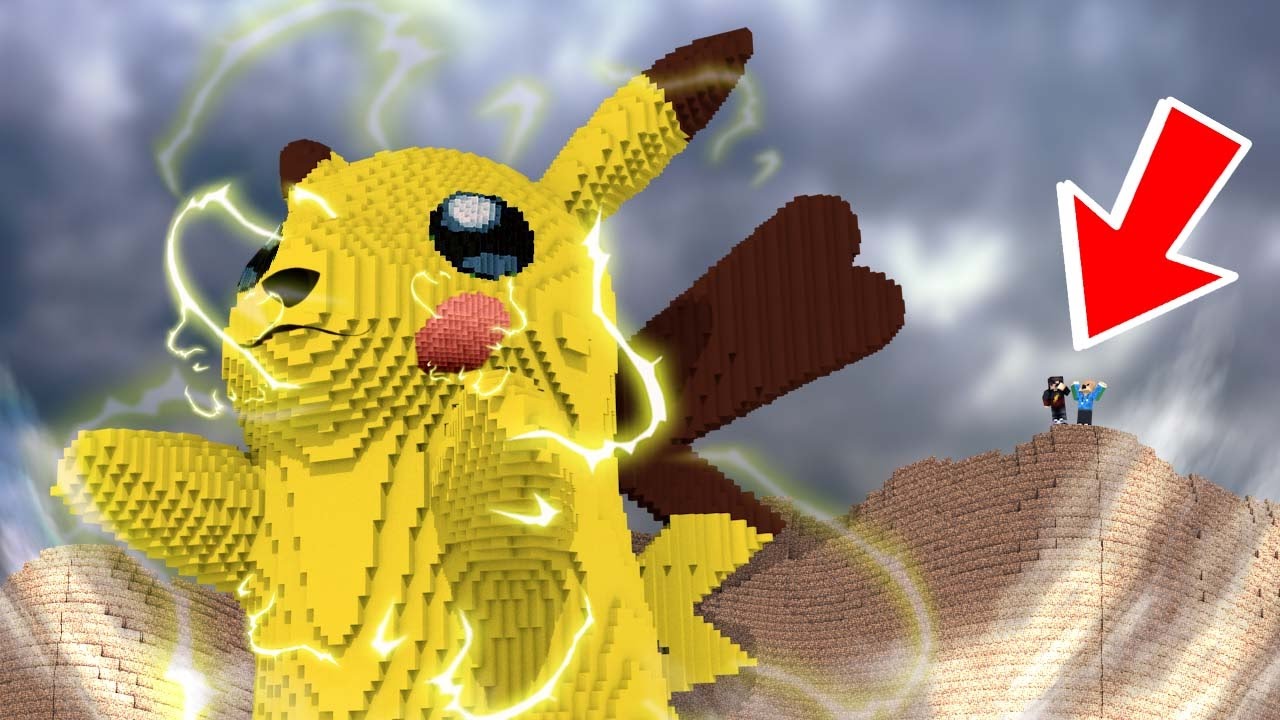 Minecraft vs Pokemon GO - GIGA PIKACHU! (Tiny Big Craft) - YouTube