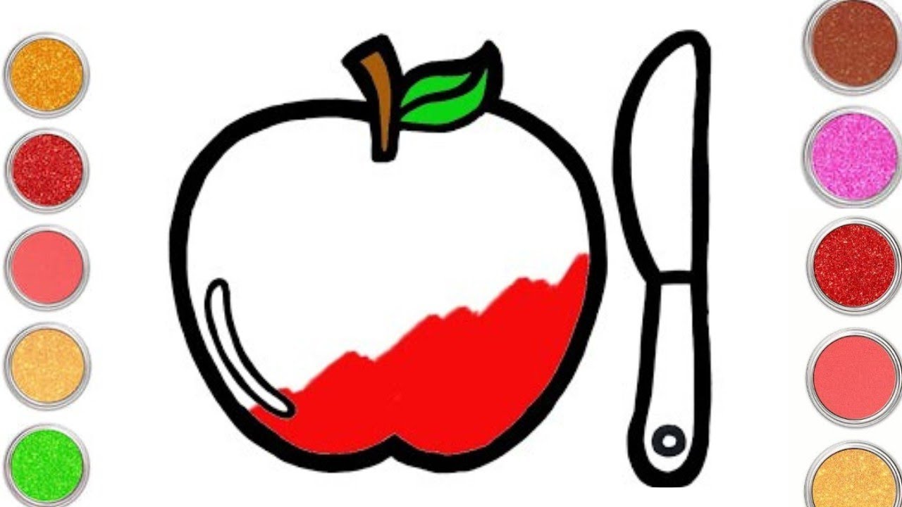 How to drawing apple for kids || drawing apple || apple drawing for ...
