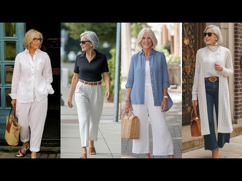 Natürliche ältere Frauen über 40 50 60 / Neue Modetrends für Frauen / Frühlings- und Sommeroutfit...