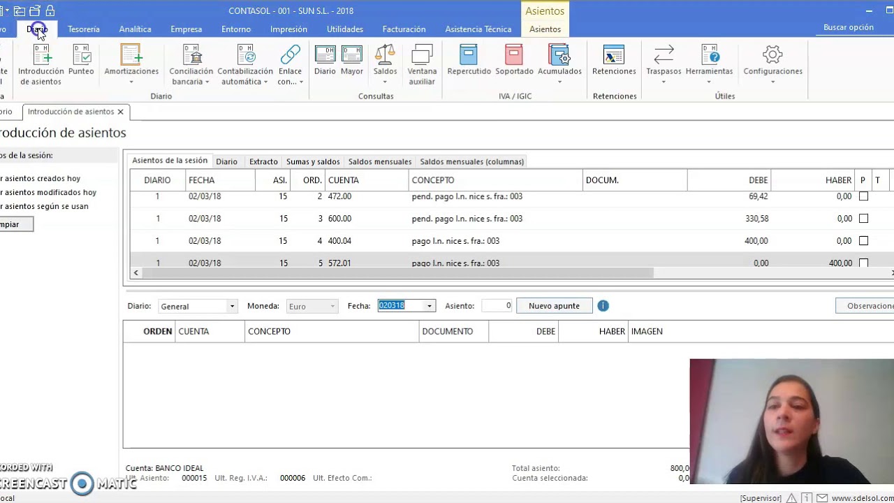TUTORIAL CONTASOL - INTRODUCCIÓN DE ASIENTOS - YouTube