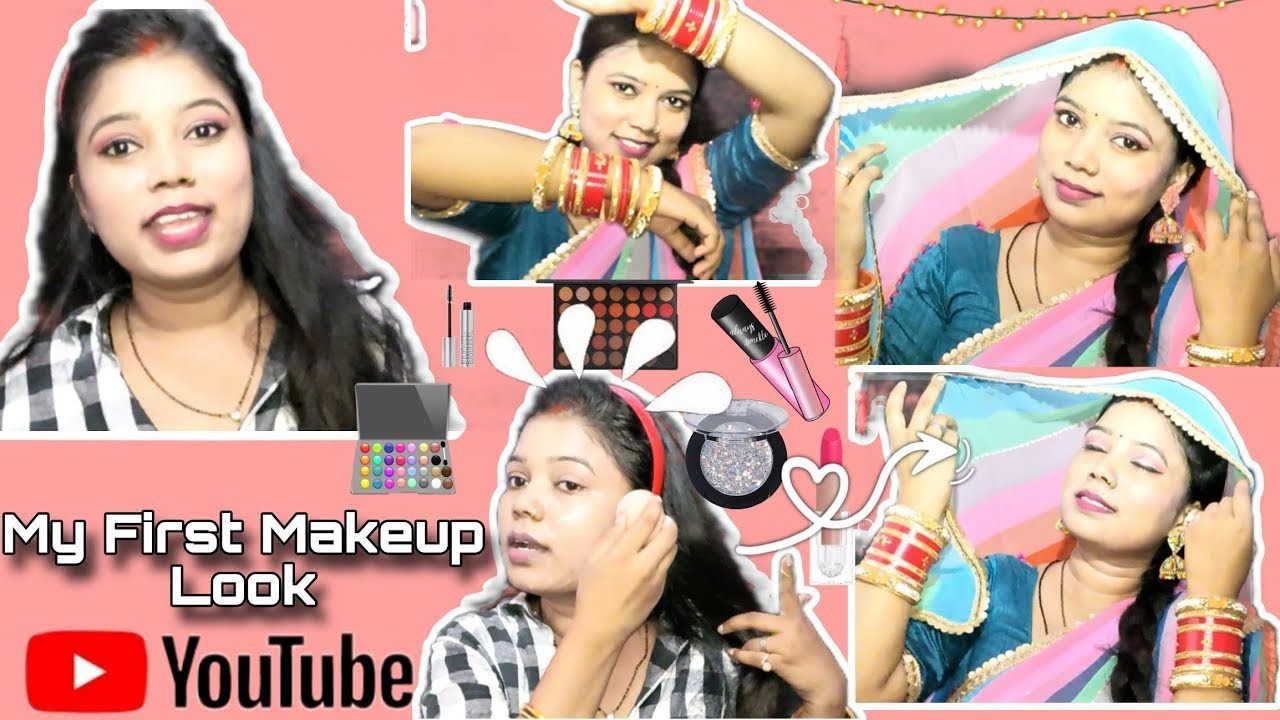 Makeup Tutorial For Beginners 🥰 ||My First Makeup Vlog - YouTube